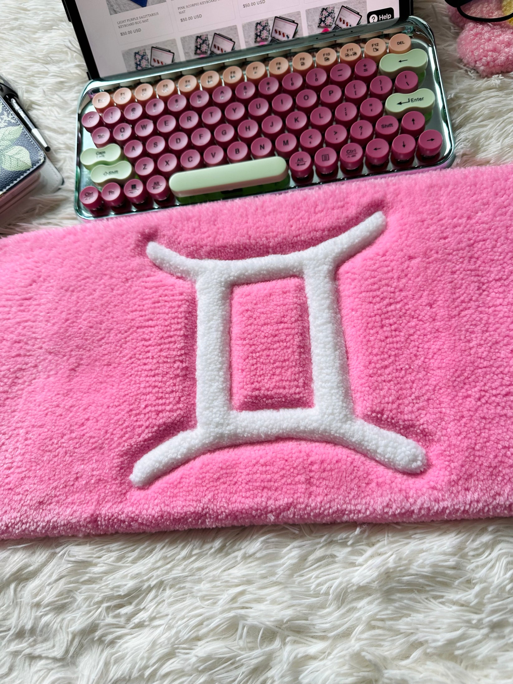 LIGHT PINK GEMINI KEYBOARD RUG MAT – Creations by Kaleigh LLC