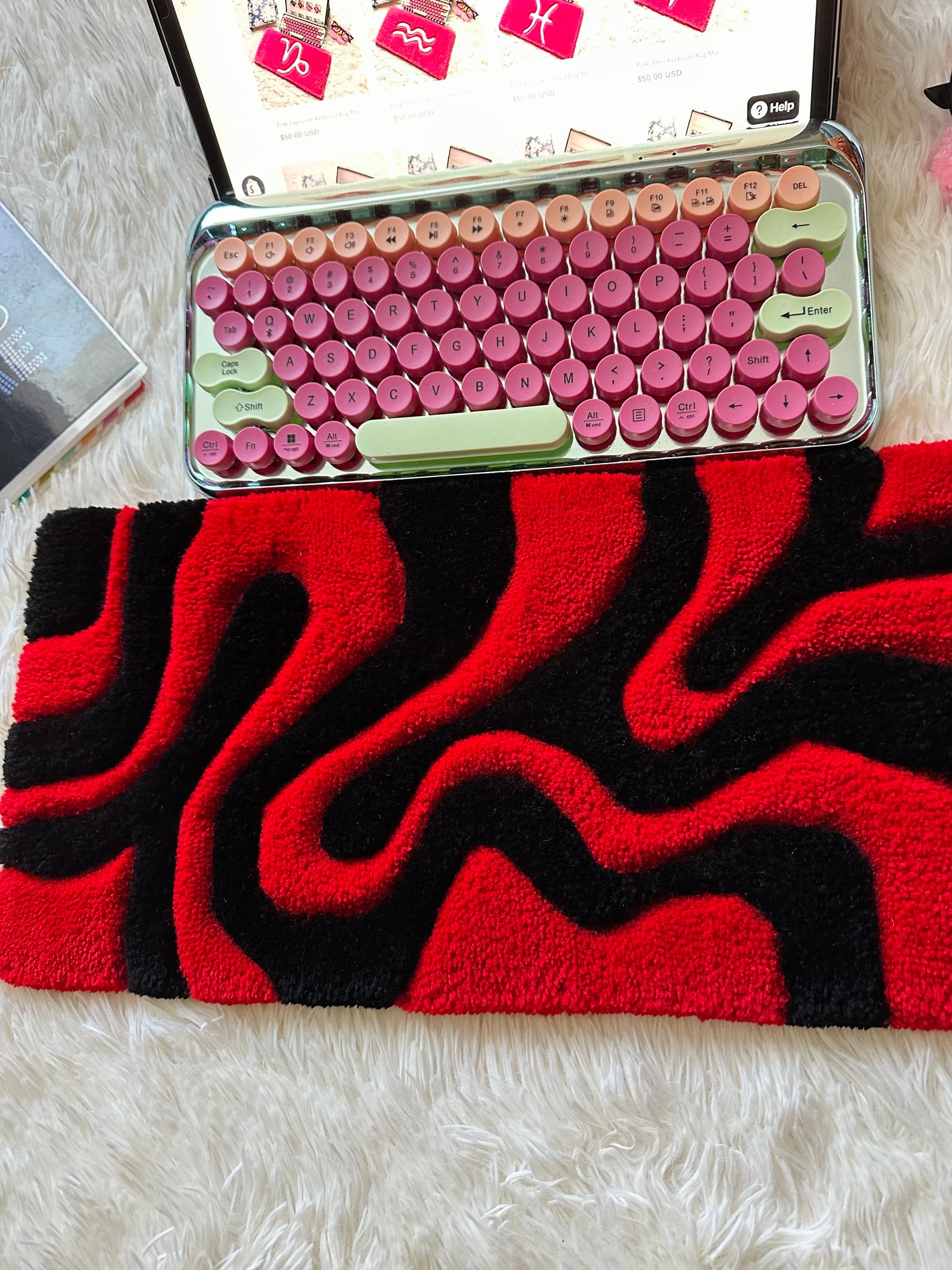 Red and Black Keyboard Rug Mat – Creations by Kaleigh LLC