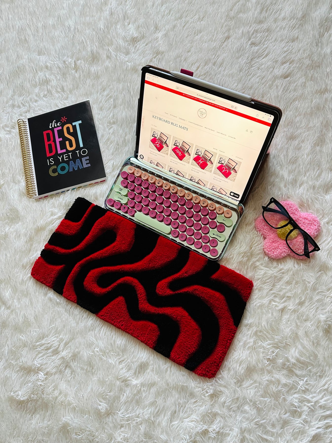 Red and Black Keyboard Rug Mat – Creations by Kaleigh LLC