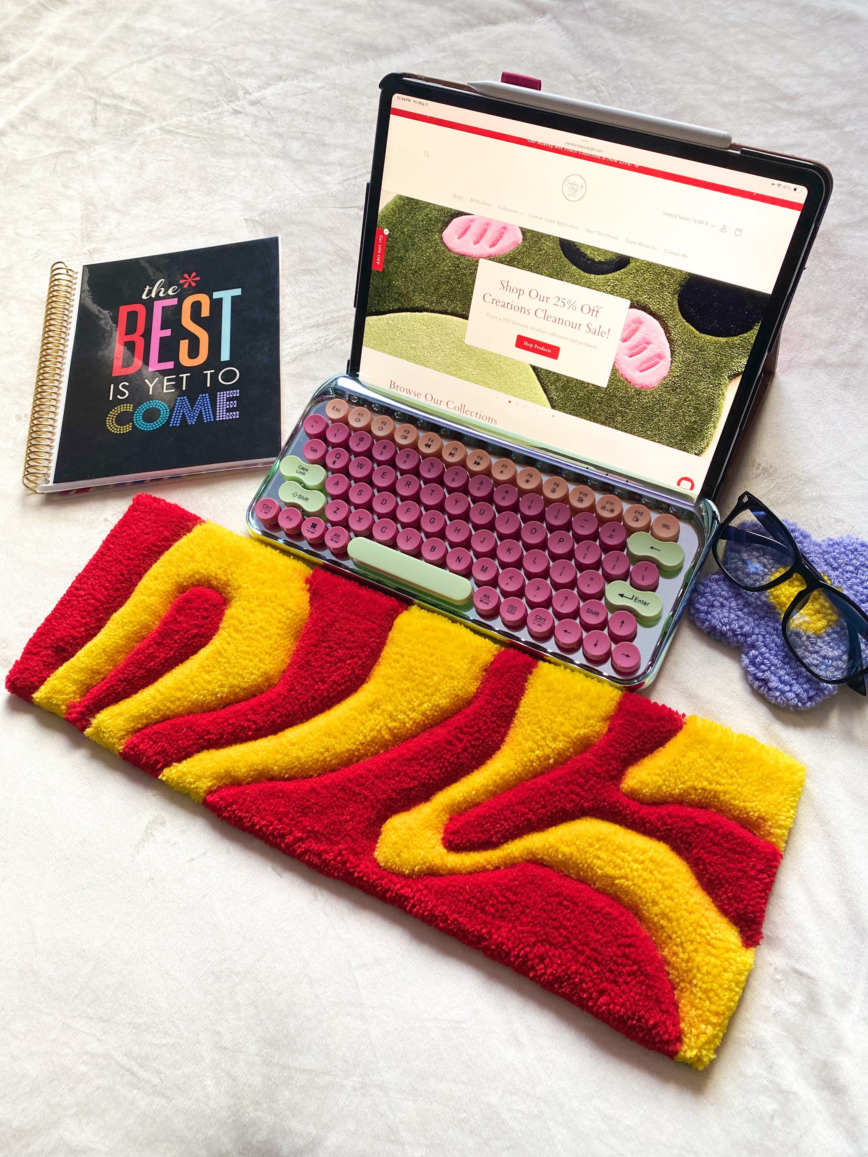Red & Yellow Keyboard Rug Mat – Creations by Kaleigh LLC