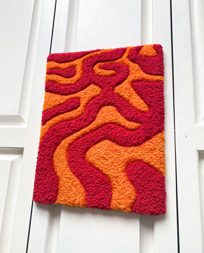 Abstract Red & Orange Punch Needle Wall Hanging – Creations by Kaleigh LLC